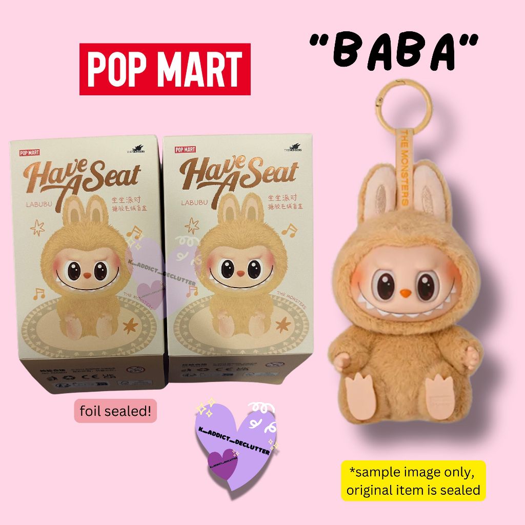 POPMART LABUBU - BABA - Have A Seat Vinyl Plush Pendant Blind Box ...