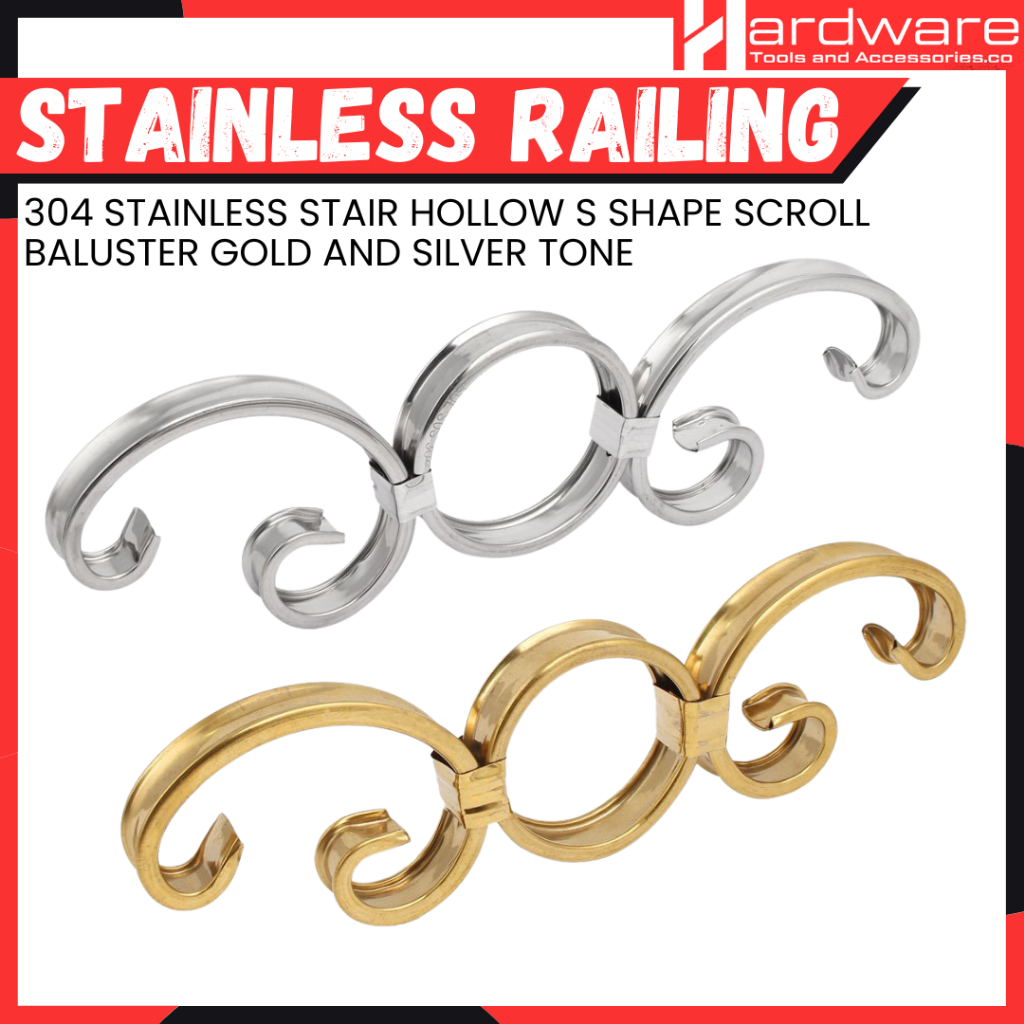 304 Stainless Steel Stair Hollow S Shape Scroll Baluster Stair Railing ...