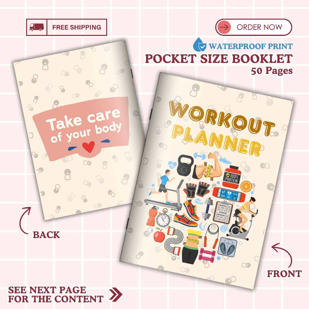 Workout Planner Pocket Size Stapled Booklet 25 Sheets (50 Pages ...