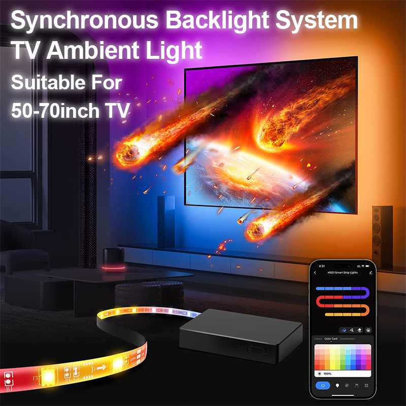 Smart LED HDMI 2.1 Sync ambient Backlight TV Strip Lights Ambient light ...