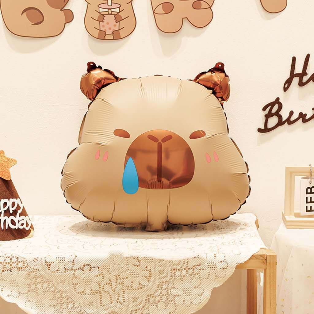 Cute Funny Docile Capybara Head 20 inches Happy birthday party ...
