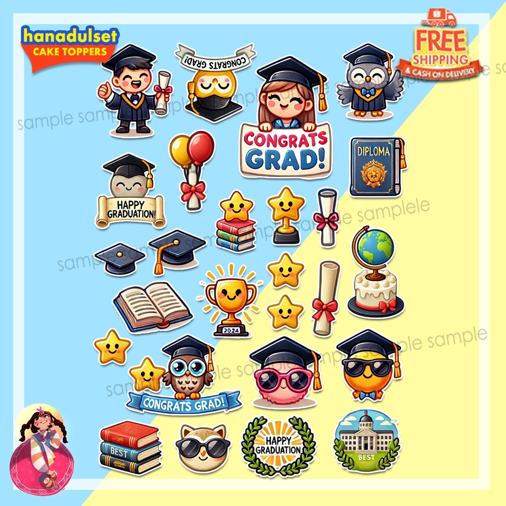 Graduation Cake Topper SET | Congratulations Cake Topper SET | Shopee ...