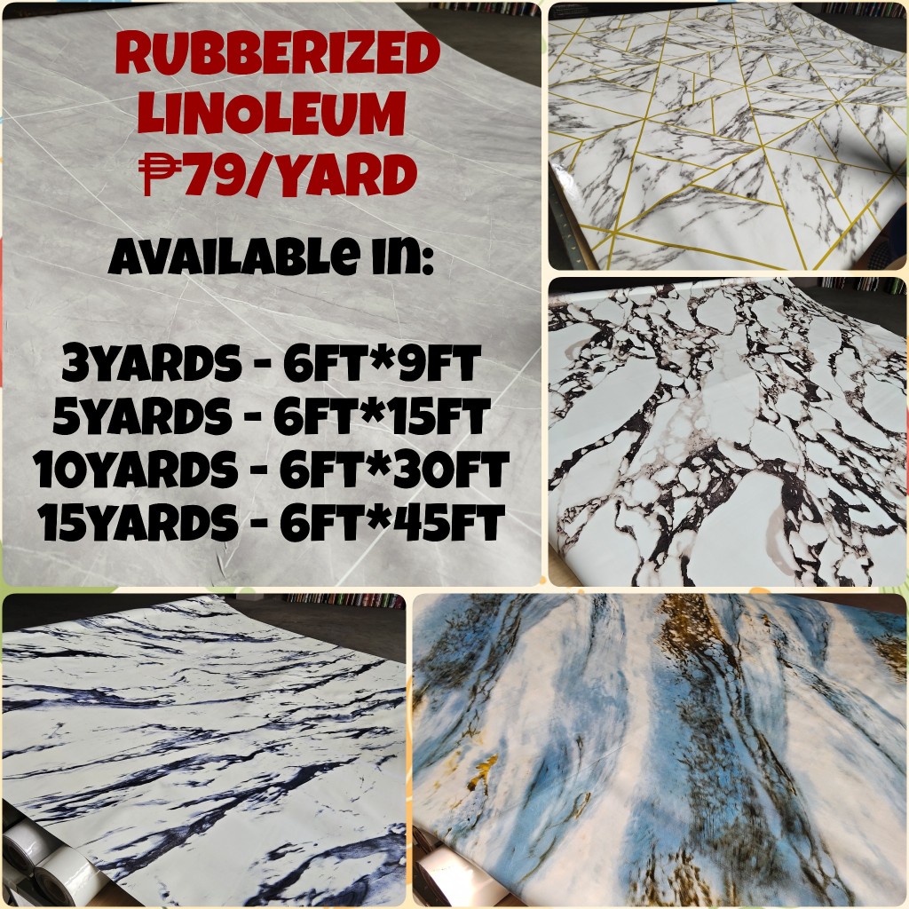 RUBBERIZED LINOLEUM/RENOLYUM/FLOORMAT SMOOTH TEXTURE (3yards/5yards ...