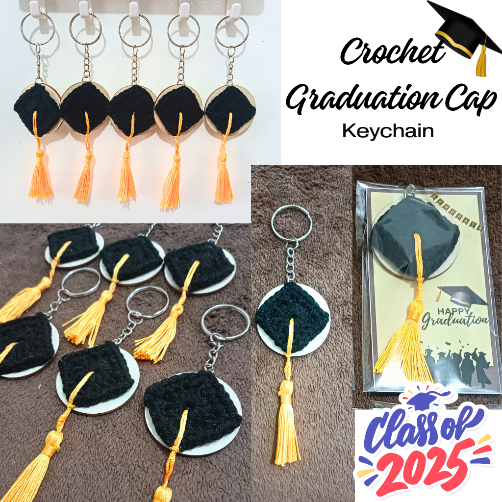 Handmade Crochet Graduation Cap Tassel Keychain – Graduation Gift ...
