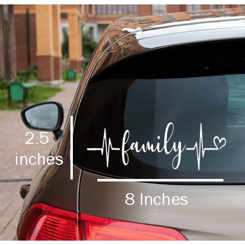 Family Heart Beat Decals | Heartbeat Family Decals | Family Heart beat ...