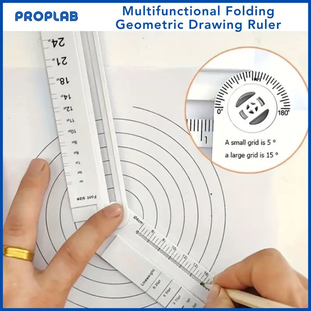 Multifunctional Folding Geometric Drawing Ruler Circular Geometry Angle ...