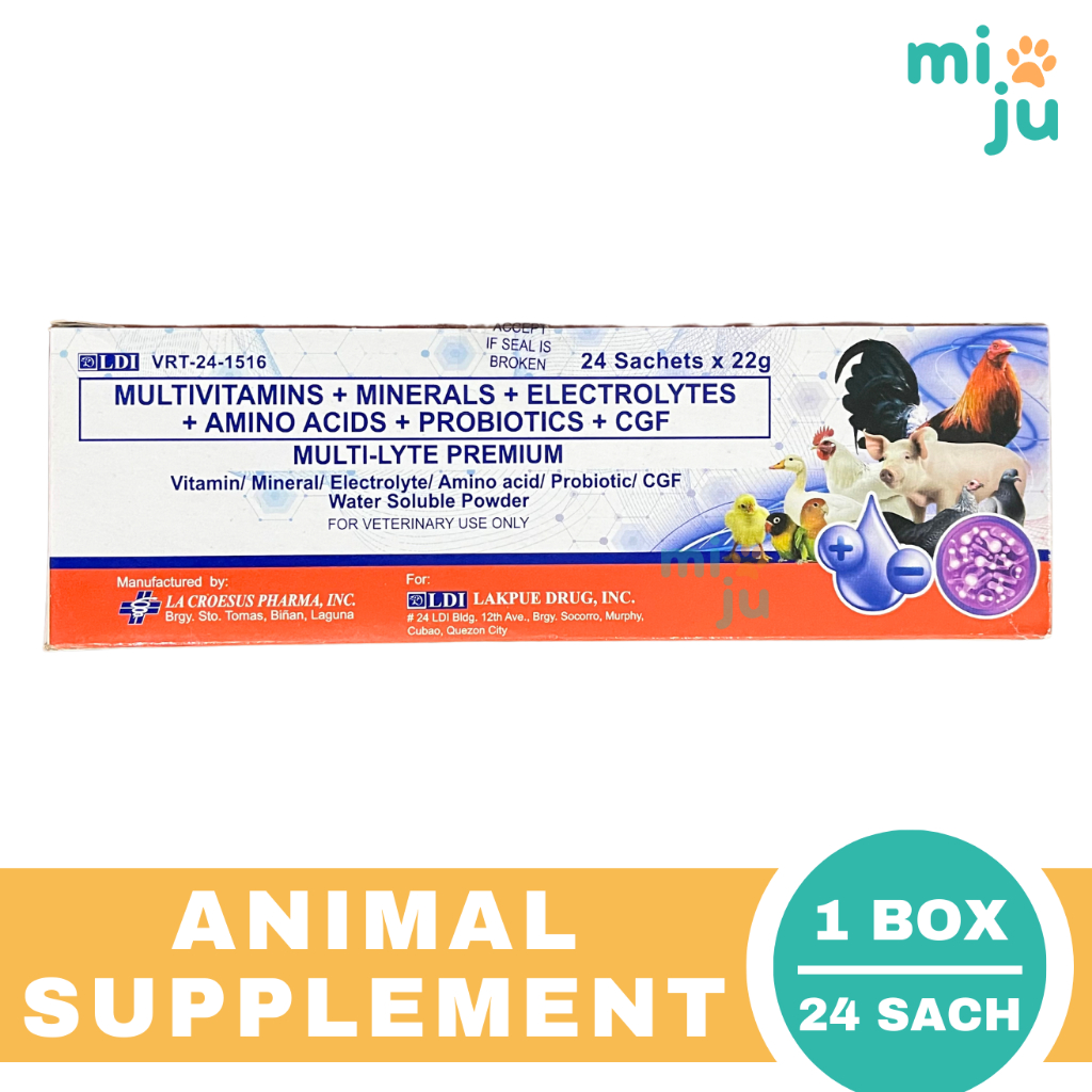 LDI Multi Lyte Premium (1 Box/24 Sachets x 22g) - For Animal use ...