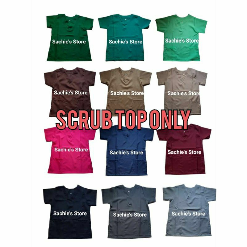 Scrub Suit Top/ Upper Only (Katrina Fabric-Unisex Medical Uniform ...