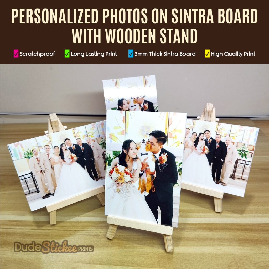 Personalized Sintra Board Photo Tile with Wooden Stand (3R Size ...
