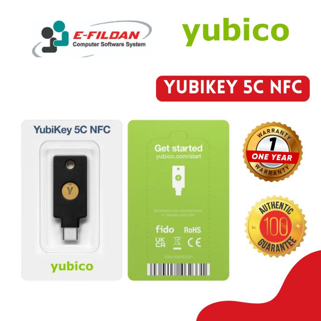 Yubico YubiKey 5C NFC - Two Factor Authentication USB and NFC Security ...