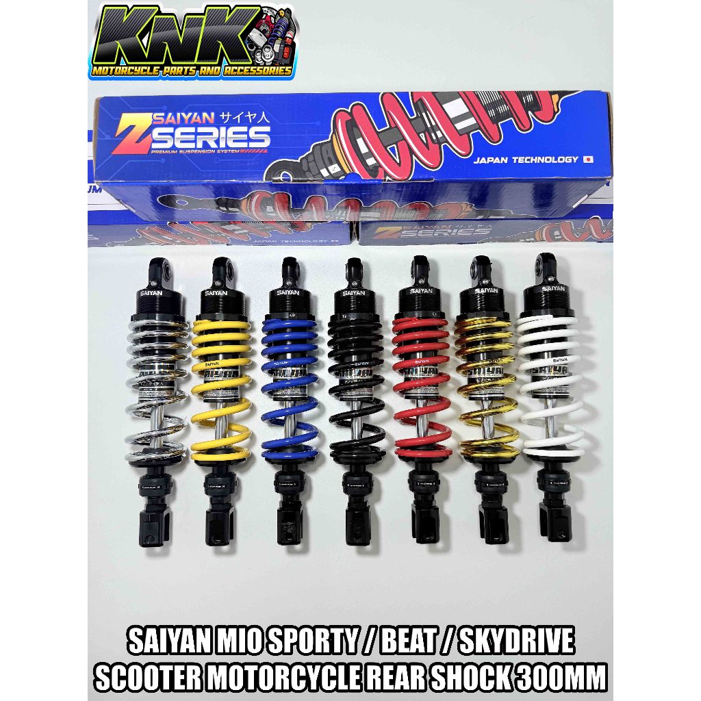SAIYAN REAR SHOCK FULLY ADJUSTABLE 300MM FOR MIO SPORTY / BEAT ...