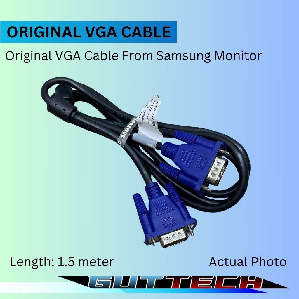 VGA to VGA Cable 1.5M | 15 Pin | From Samsung Monitor box | Shopee Malaysia