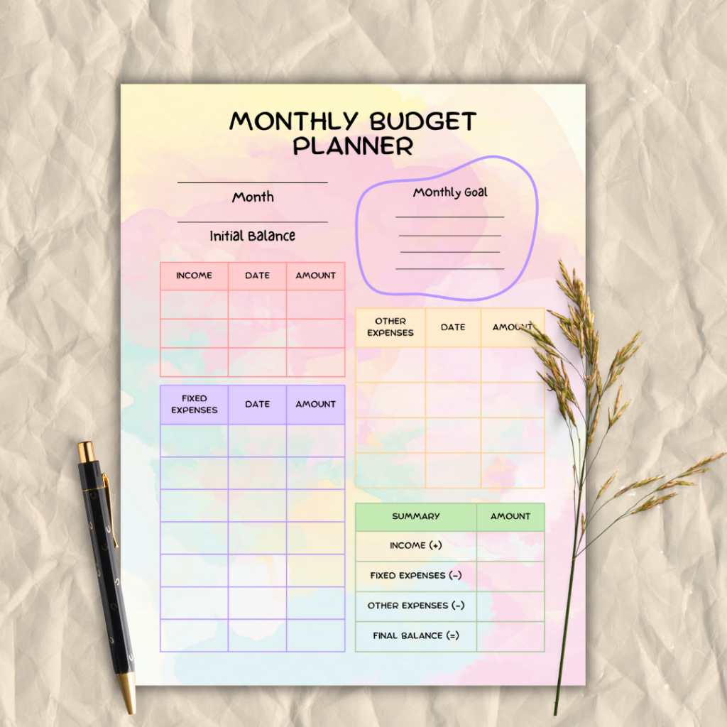 Monthly Budget Planner Pad A4 Size Jumbo Aesthetic Planner Pad Planner ...