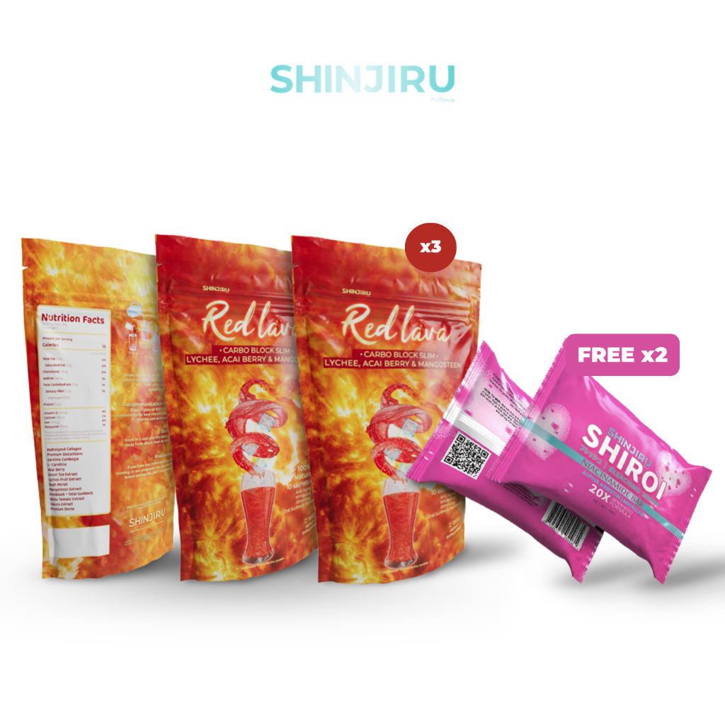 Shinjiru Red Lava Carbo Block Slim Juice with Shinjiru Shiroi Beauty ...