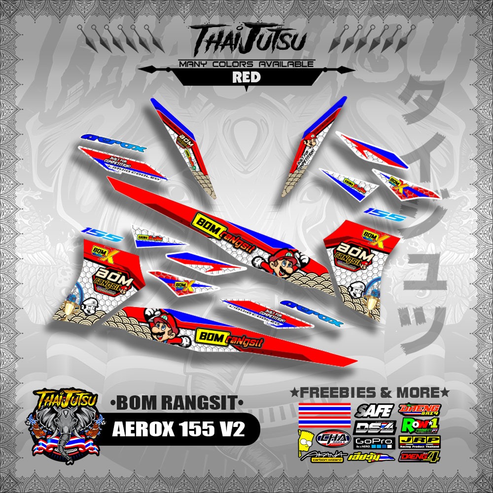 AEROX 155 V2 INDO DECALS ( BOM RANGSIT )【ThaijutsuStickers】 | Shopee ...