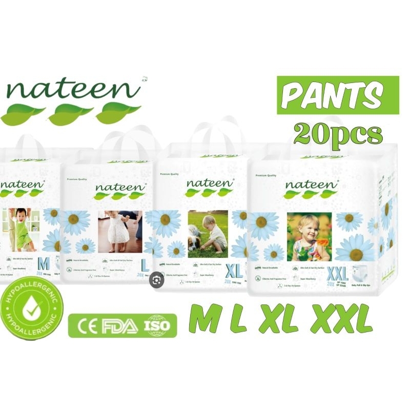 Nateen Premium Care Pants Diapers M L XL XXL ,Super Absorbent Baby ...