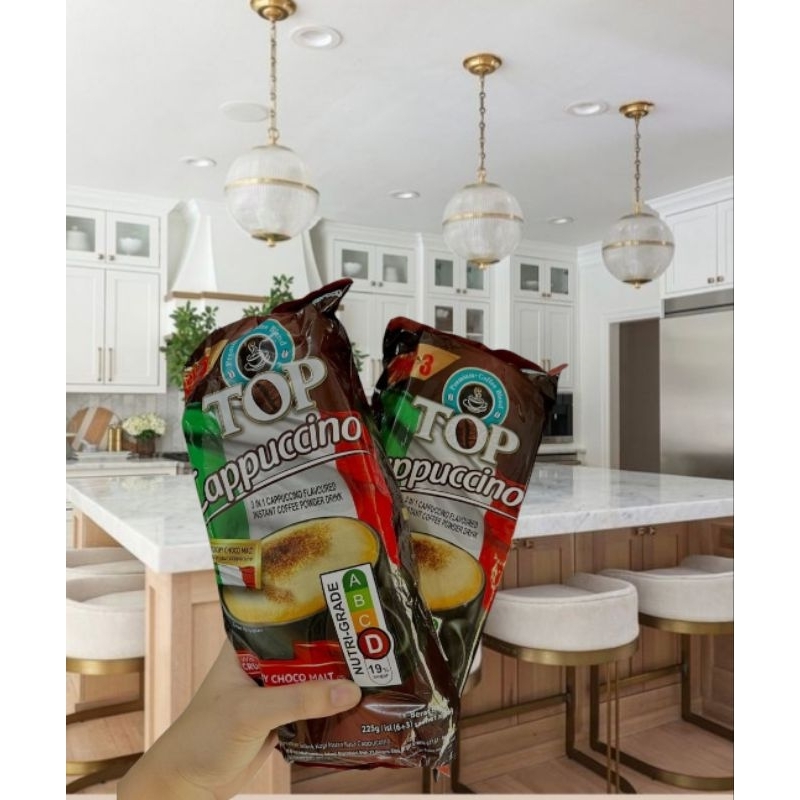 TOP Cappuccino Premium Coffee Blend with Crunchy Choco Malt 3 in 1 6 ...