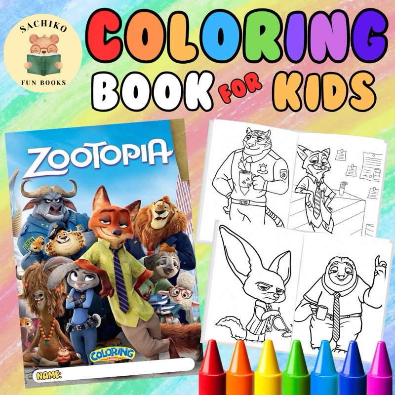 ZOOTOPIA DISNEY COLORING BOOK SACHIKO FUN BOOKS | Shopee Malaysia