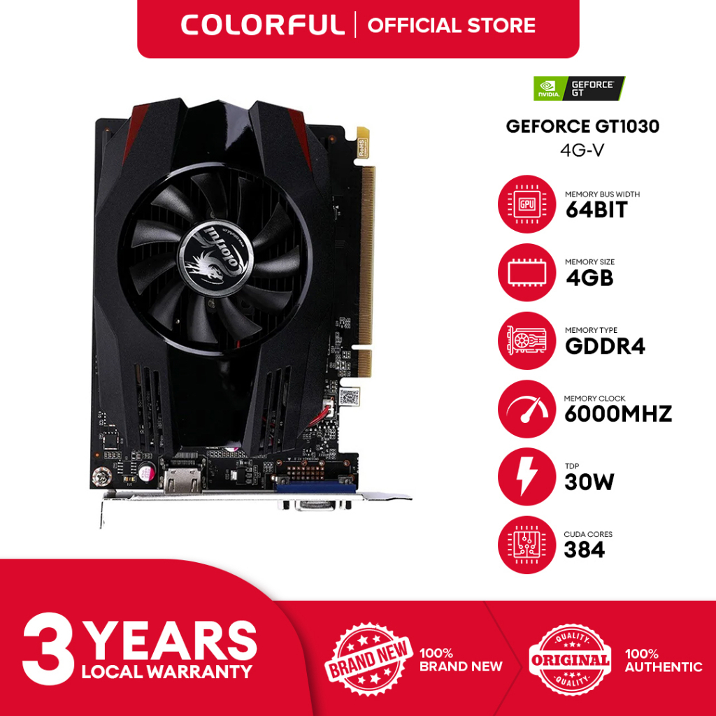 Colorful GeForce GT1030 4G-V DDR4 Graphics Card | Shopee Malaysia