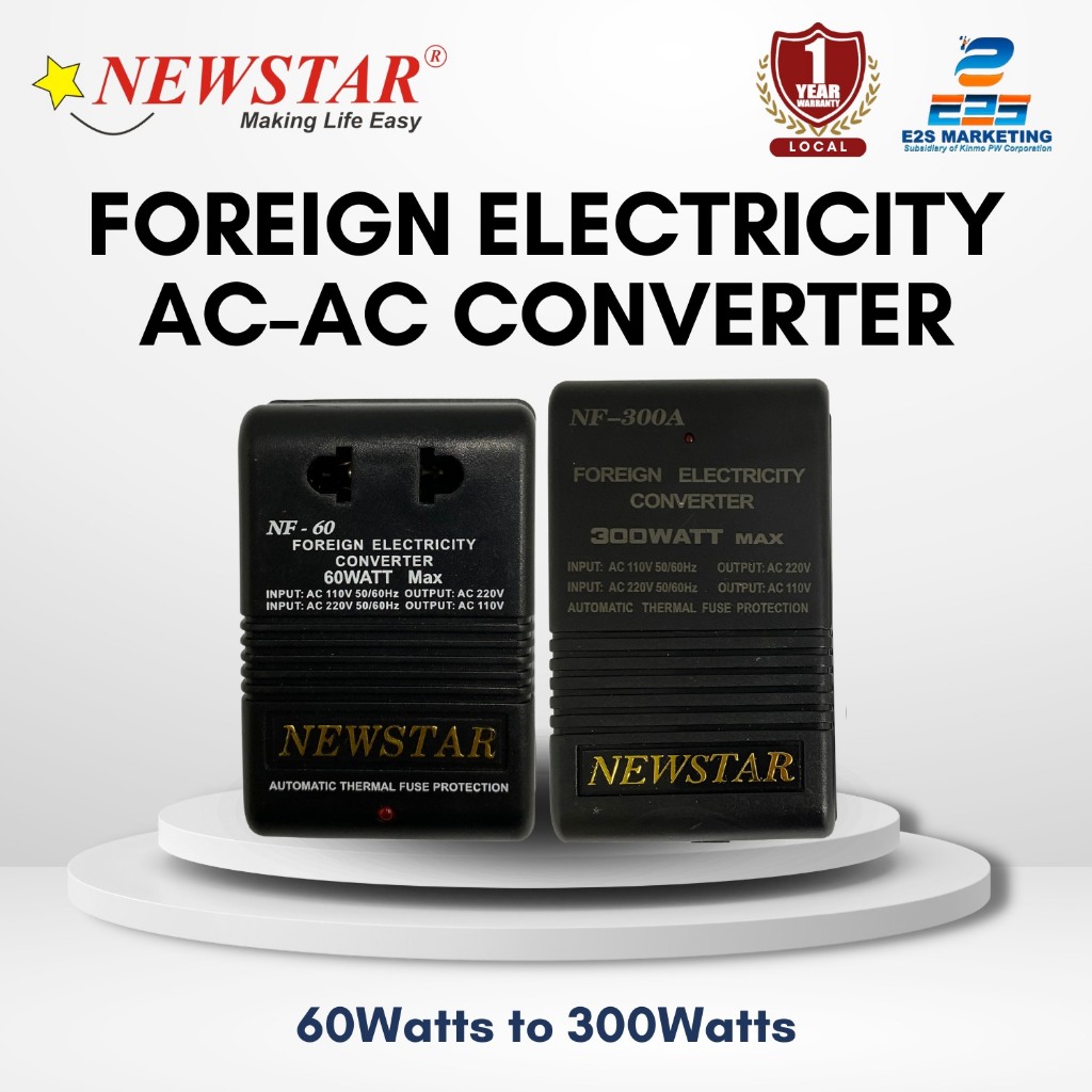 Newstar Foreign Electricity AC-AC Converter 60Watts to 300Watts (NF-60A ...