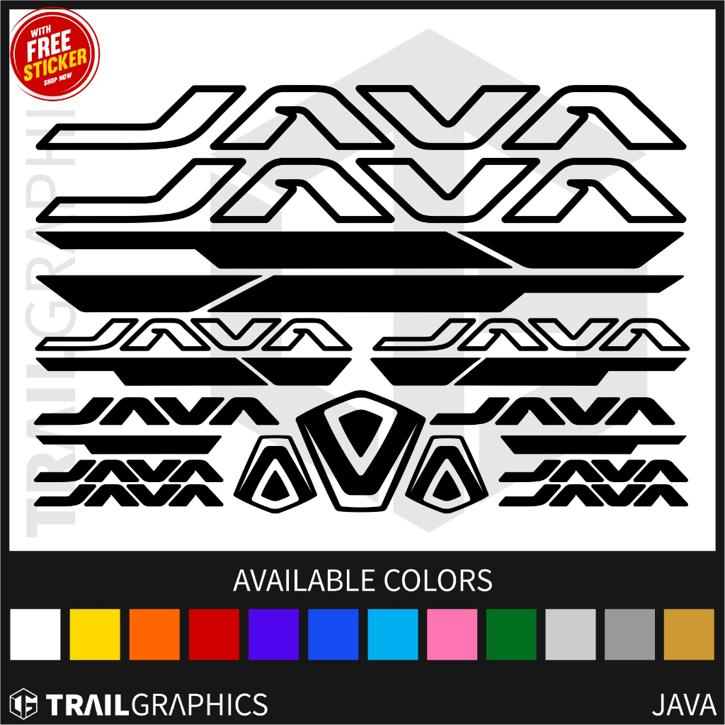 JAVA Outline Frame Sticker Decal Vinyl for Mountain Bike and Road Bike ...