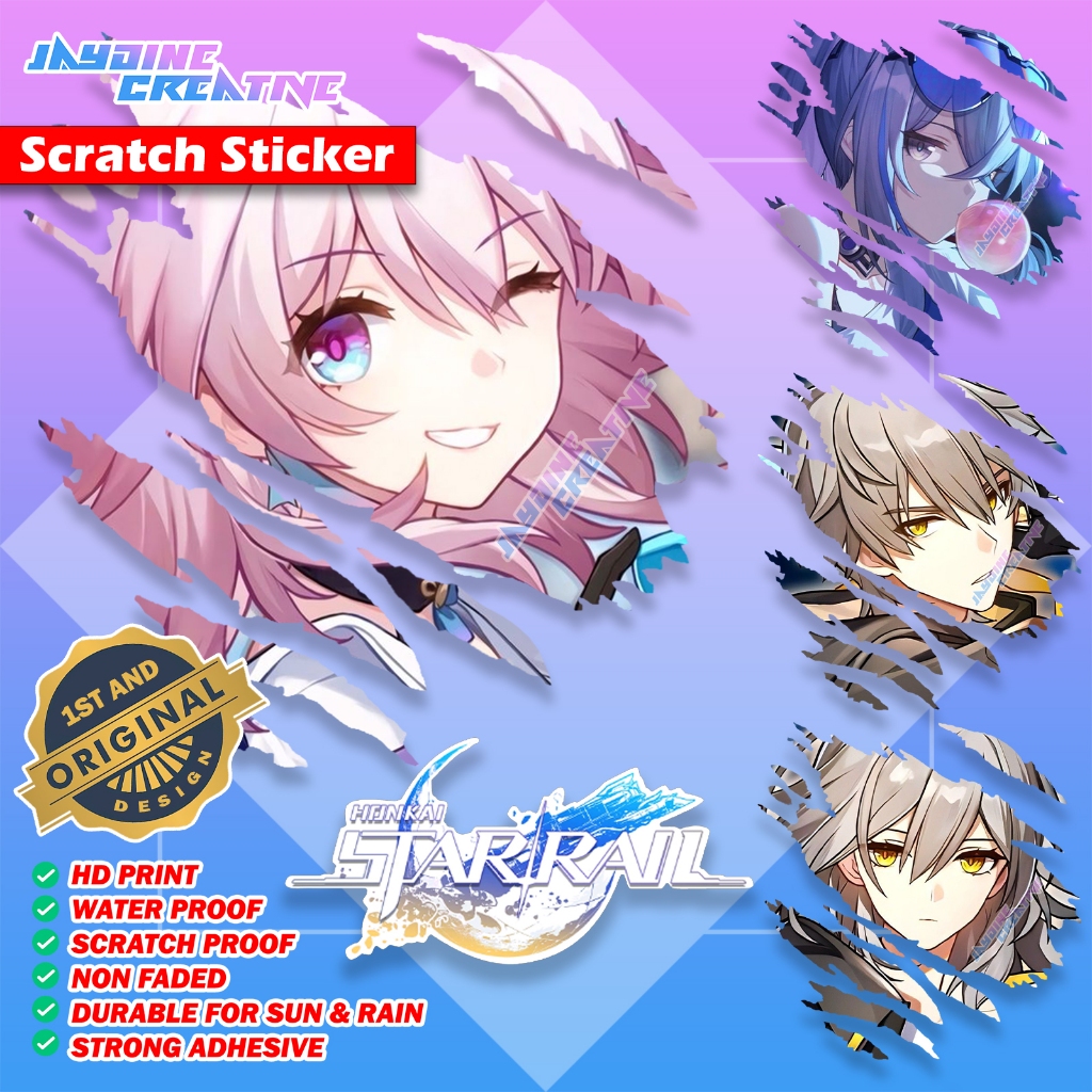 Star Rail - Set 1 Scratch Design Sticker, Indoor Outdoor Vinyl Sticker ...