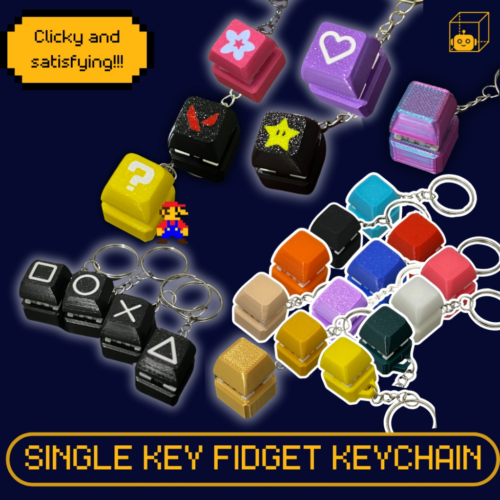 PixelBlock3D Single Key Fidget Keychain Mechanical Keyboard Keycaps ...