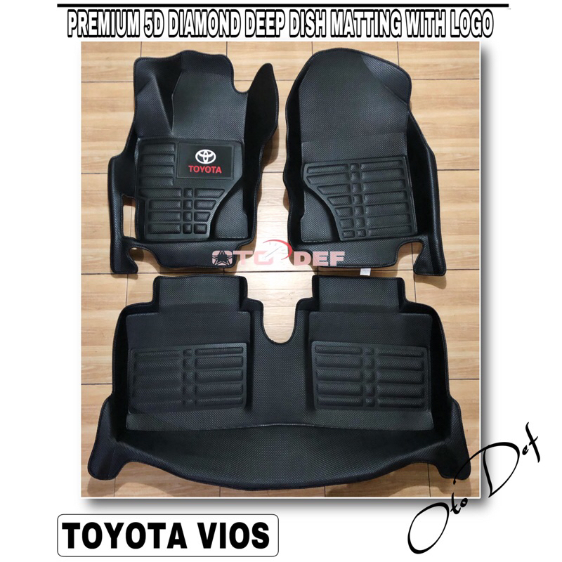Toyota Vios 2008 to 2025 premium 5D diamond Deep dish matting with ...