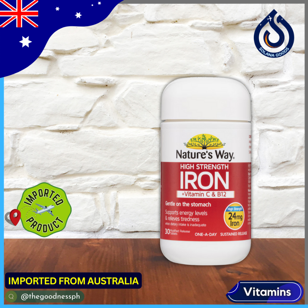 Nature's Way High Strength Iron + Vitamin C & B12 - 30 tablets ...
