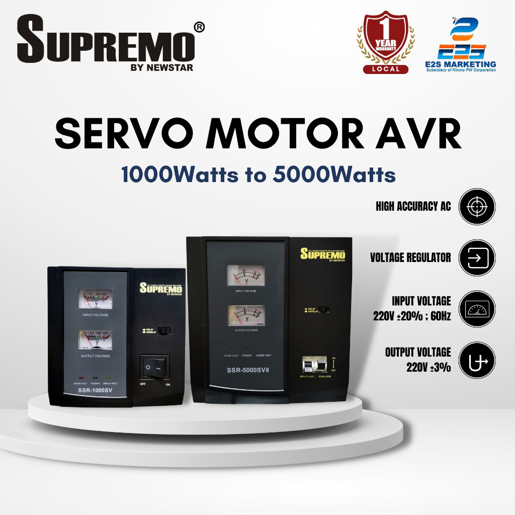 Supremo Servo AVR 1000Watts to 5000Watts Eco Type ( SSR-1000SVII - SSR ...
