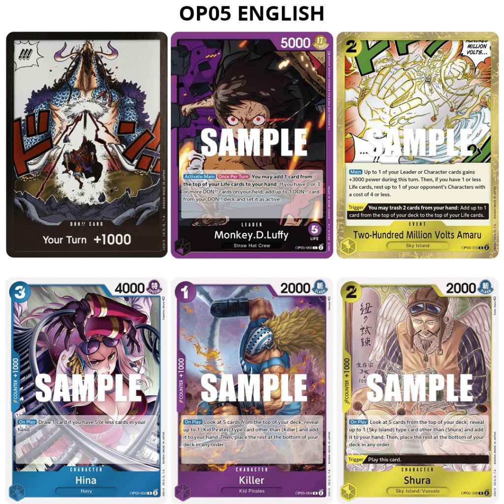OP05 [ENG] Cards - DON!! Card, Leader Luffy, Rares - One Piece Card Game [Awakening of the New ...