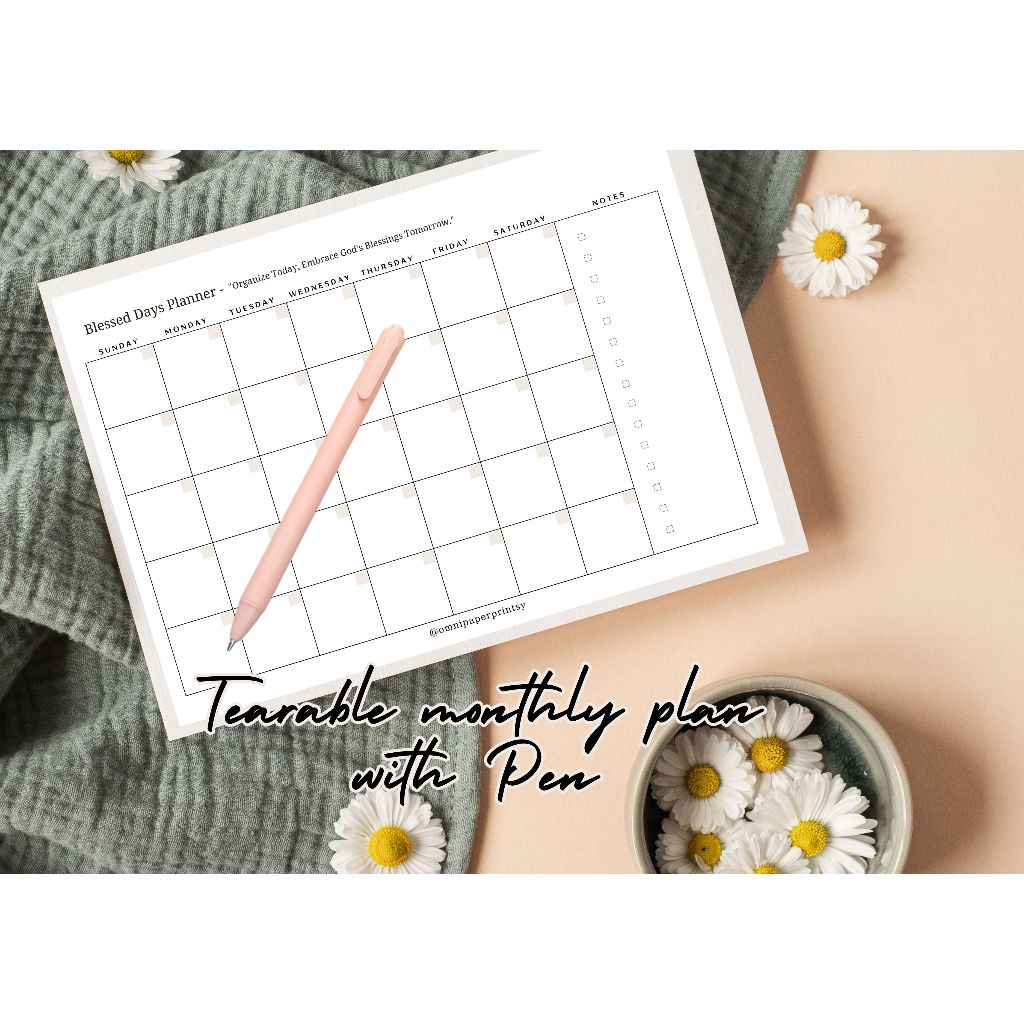 Tearable monthly plan self-clocking calendar schedule book target clock ...