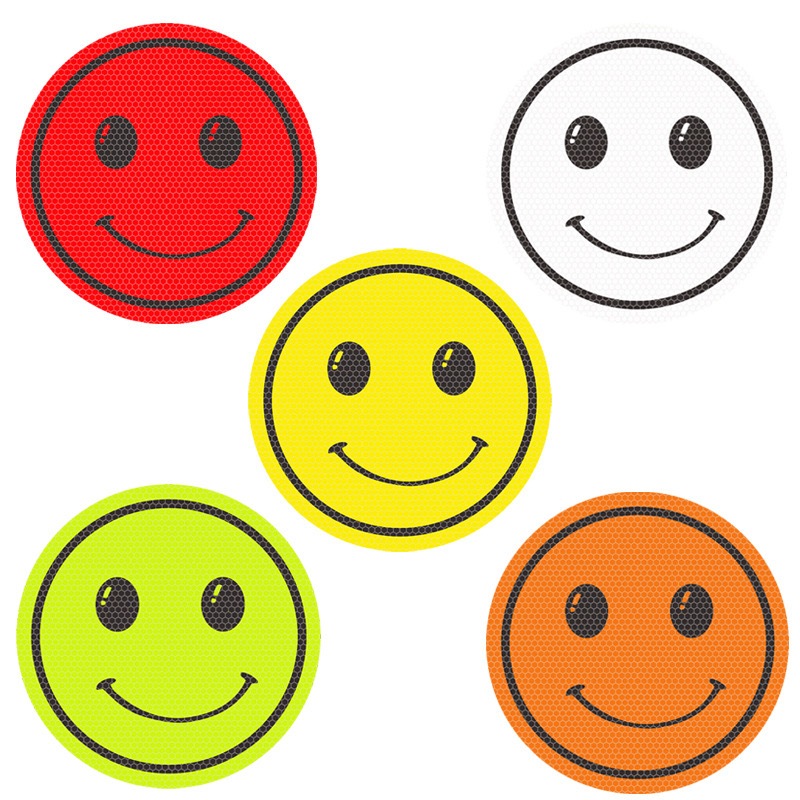 Car Reflective Sticker diy smiley face Diamond Shine Motorcycle helmet ...