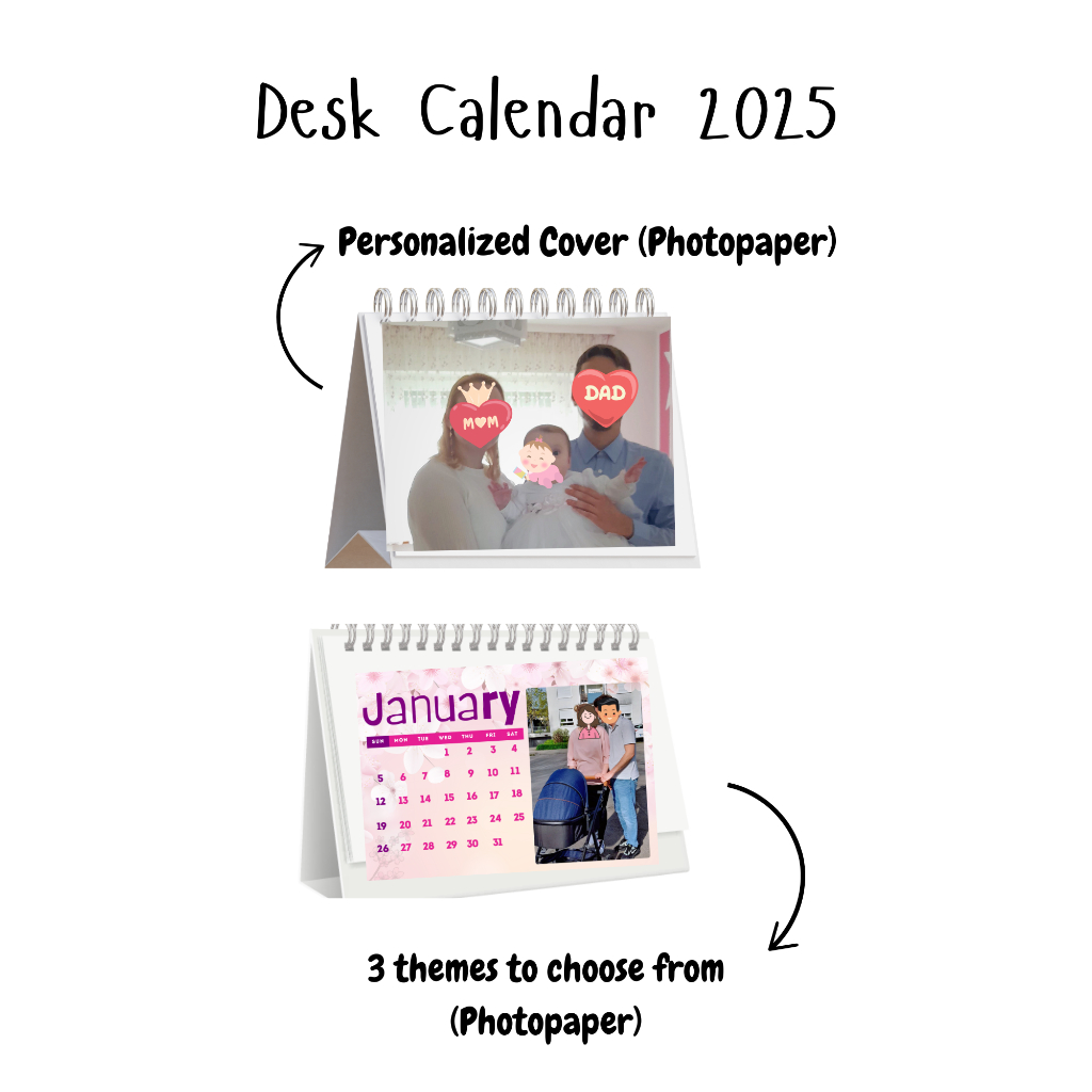 Personalized/Customized DESK CALENDAR with 13 Pictures for 2025 ...