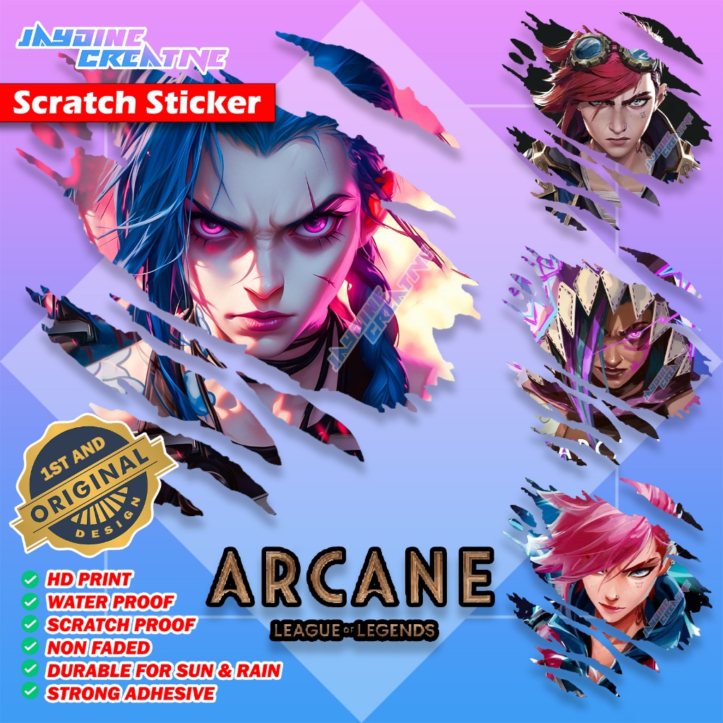 Arcane League of Legends Scratch Design Sticker Indoor Outdoor Vinyl ...