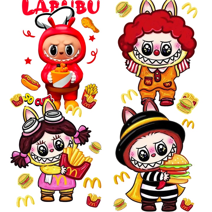 IRON ON TSHIRT - Labubu Designs vol 3 A4 Size To Press Direct Transfer ...