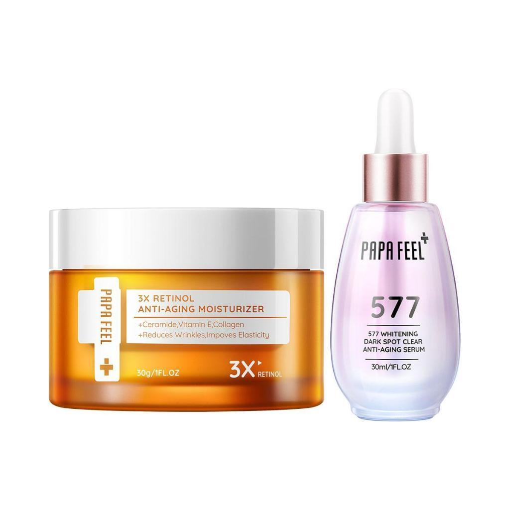 PAPA FEEL 577 VC Niacinamide Arbutin Dark Spot Serum 3X Retinol Firming Moisturizer Fade Fine ...