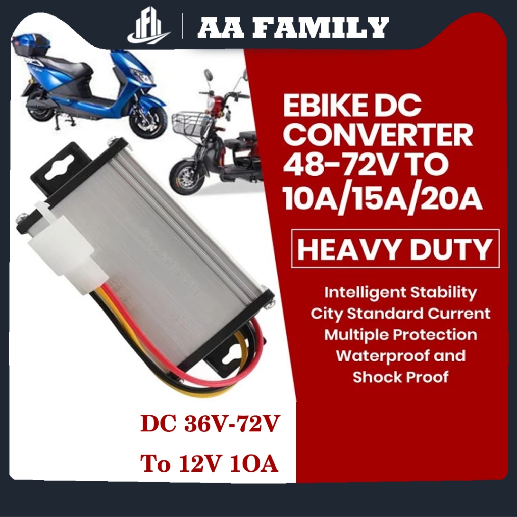 DC 36V 48V 60V 72V To 12V 10A 20A 100W Converter Adapter Transformer For E-bike Electric ...