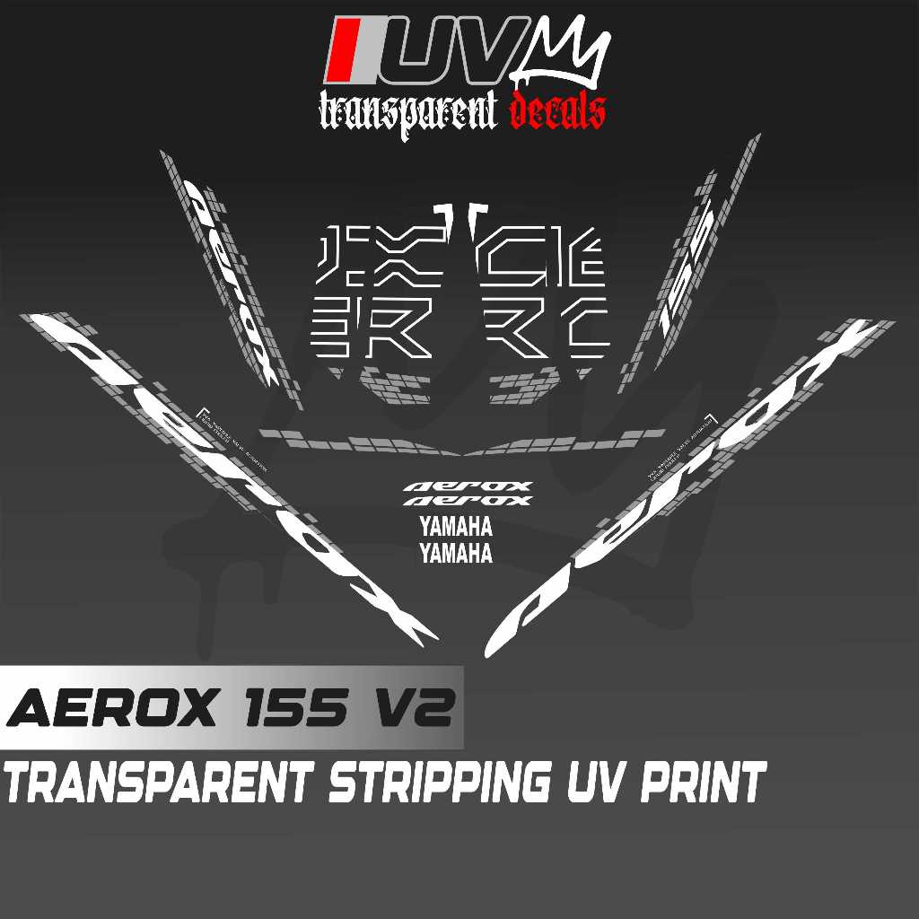 TRANSPARENT STRIPPING AEROX V2 155 2024 DESIGN DECALS | Shopee Malaysia