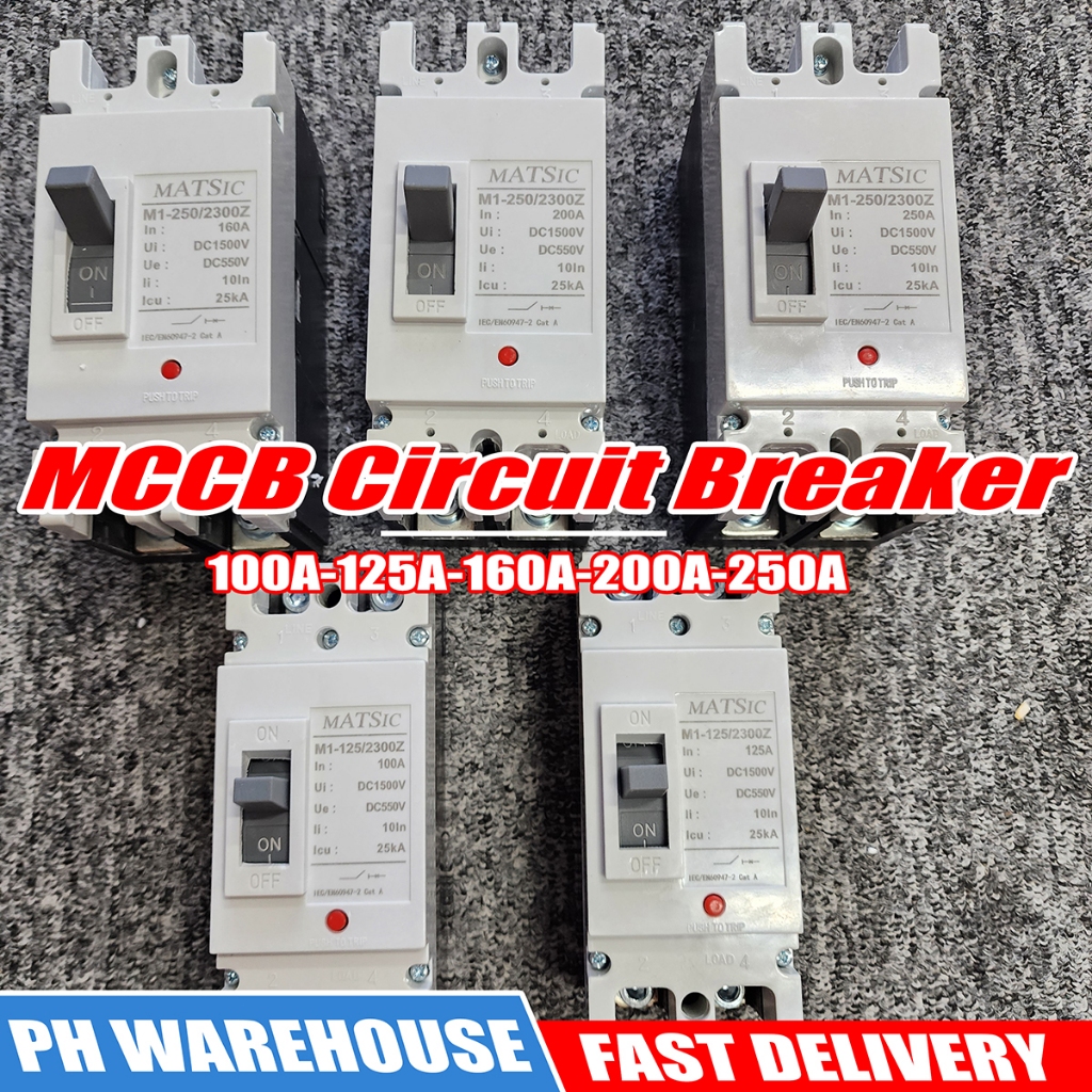 DC MCCB Circuit Breaker 100A 125A 160A 200A 250A 2P Solar Moulded Case ...