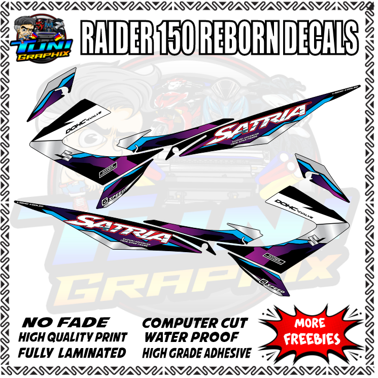 Raider 150 Carb Reborn Satria 2024 Latest Decals - High Quality Print ...