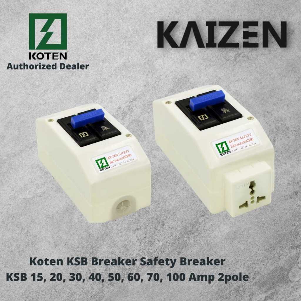 Koten KSB Breaker Safety Breaker w/ & w/o Socket/Outlet KSB 15, 20, 30, 40, 50, 60, 70, 100 Amp ...