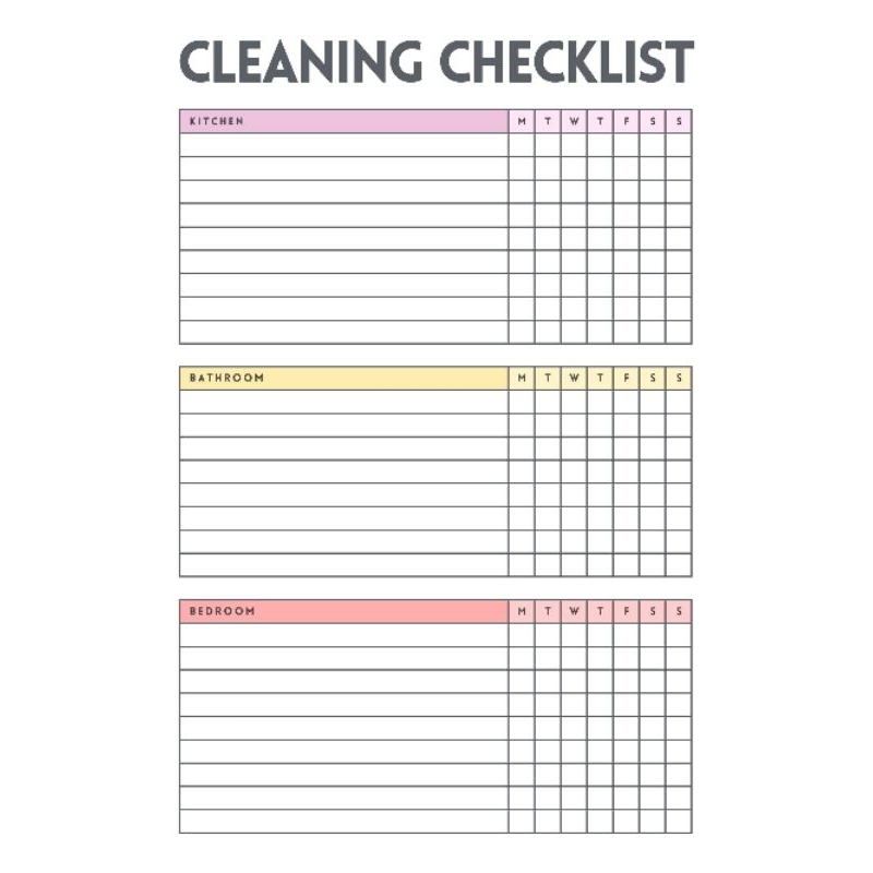 laminated cleaning checklist planner A4 size | Shopee Malaysia