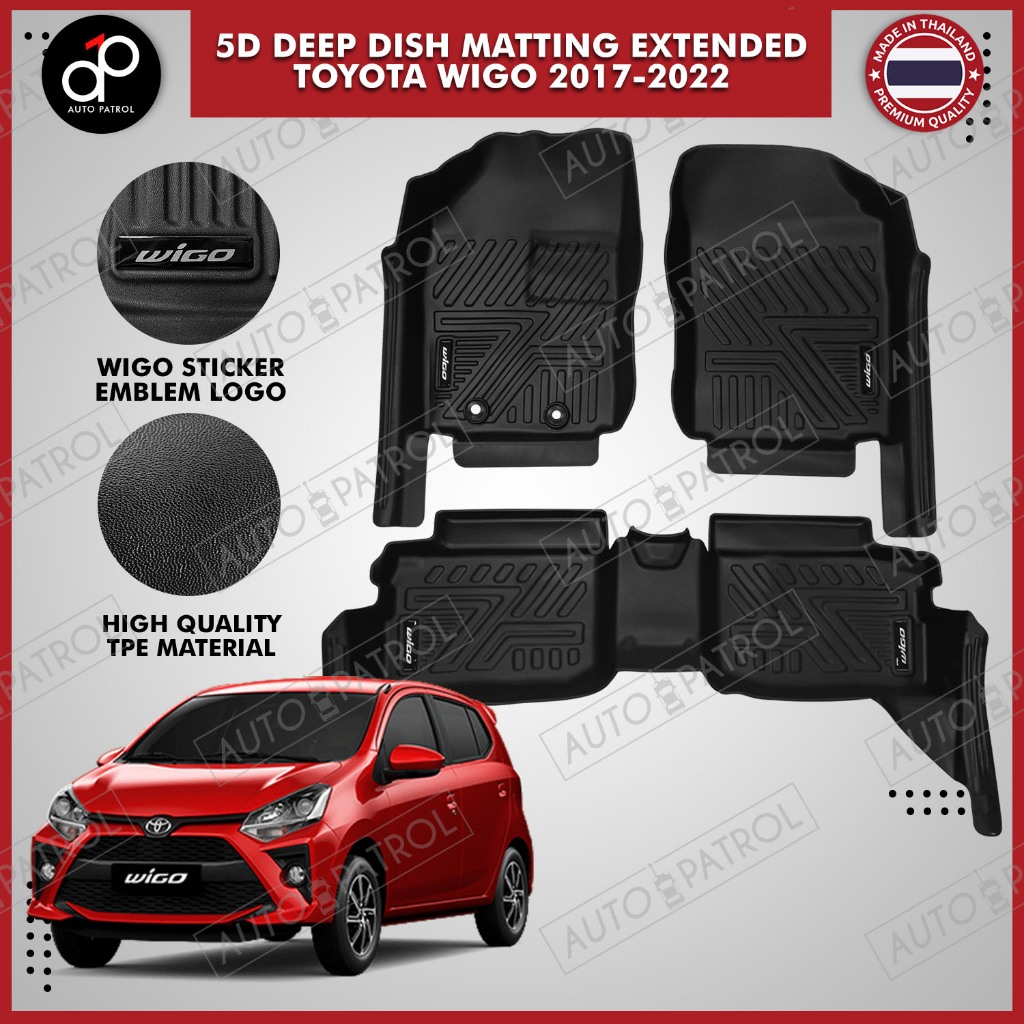 TOYOTA WIGO 2017-2022 5D Deep Dish Matting Extended | Shopee Malaysia