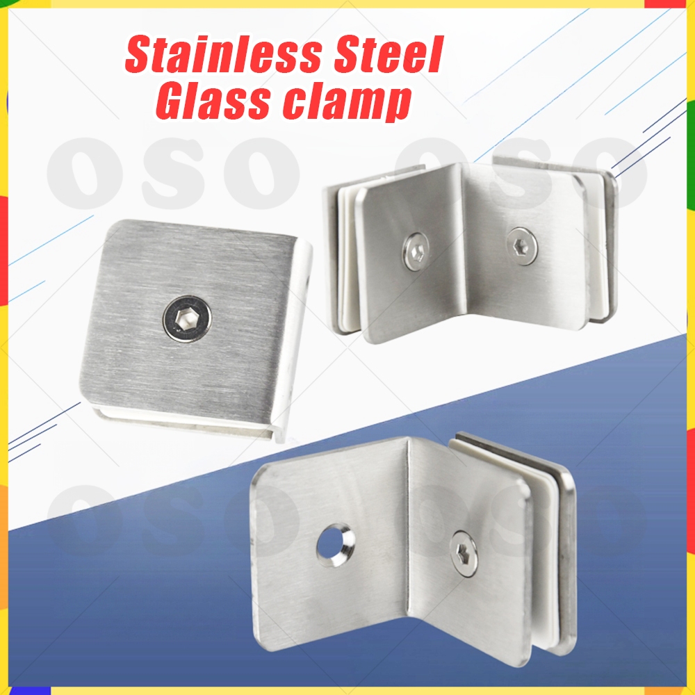 Square Stainless Glass Clamp Single / Double Side Glass Clip for ...
