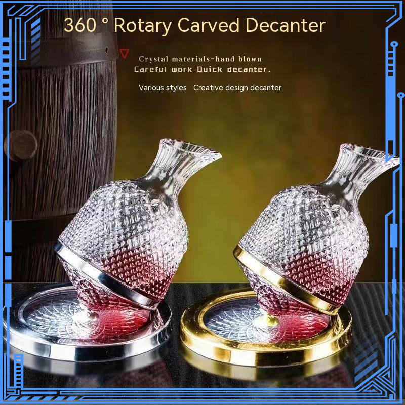 Tumbler Design Wine Decanter 360 Rotating Luxurious Crystal Decanter ...