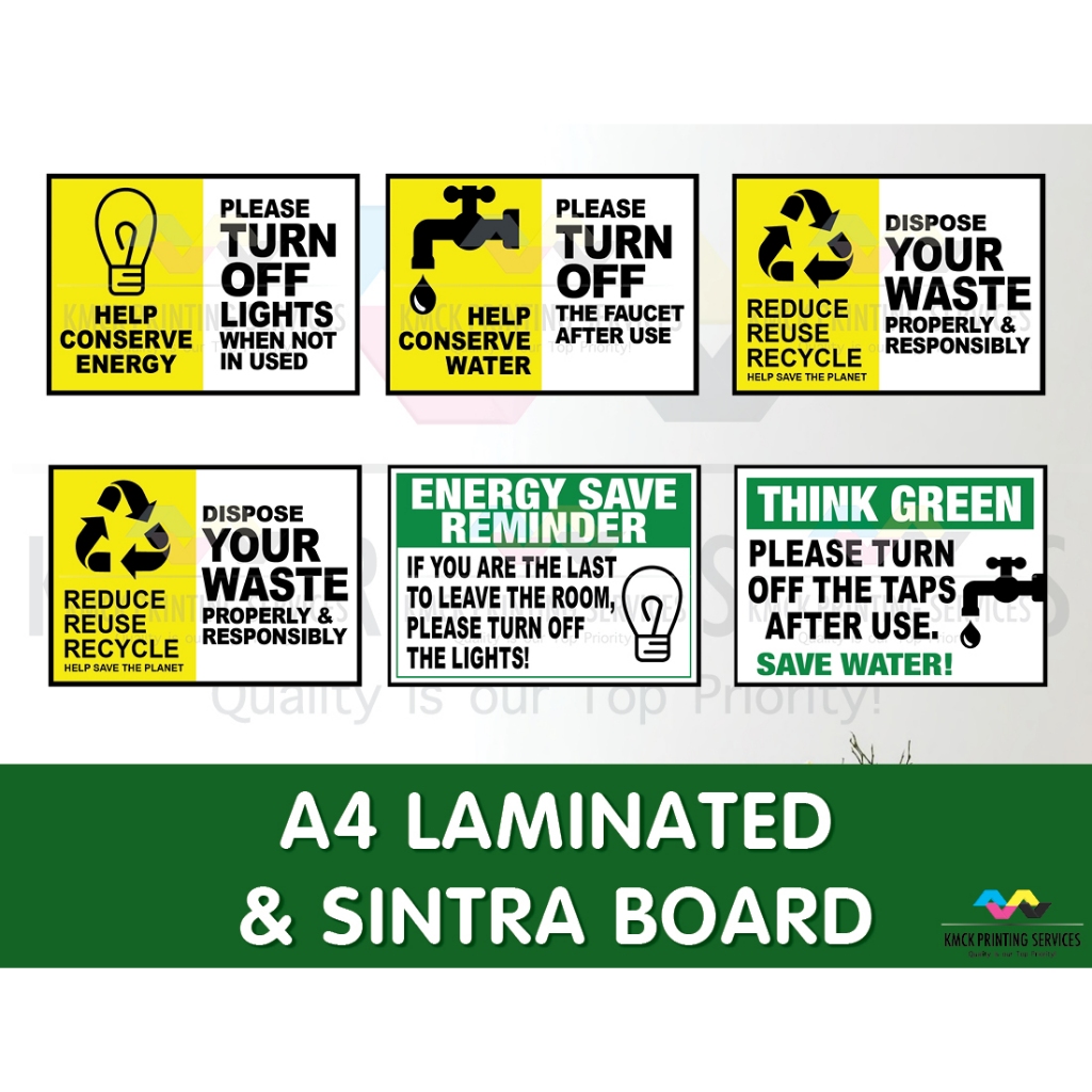 Save Water and Energy Signages | Shopee Malaysia