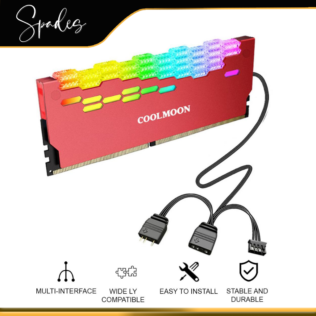 Gigaware COOLMOON RA-2 ARGB RAM Cooler 5V ARGB Memory | Shopee Malaysia