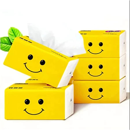 Yellow Smiley Pack Soft Premium Facial Tissue Tissue 8pcs 1pack ...