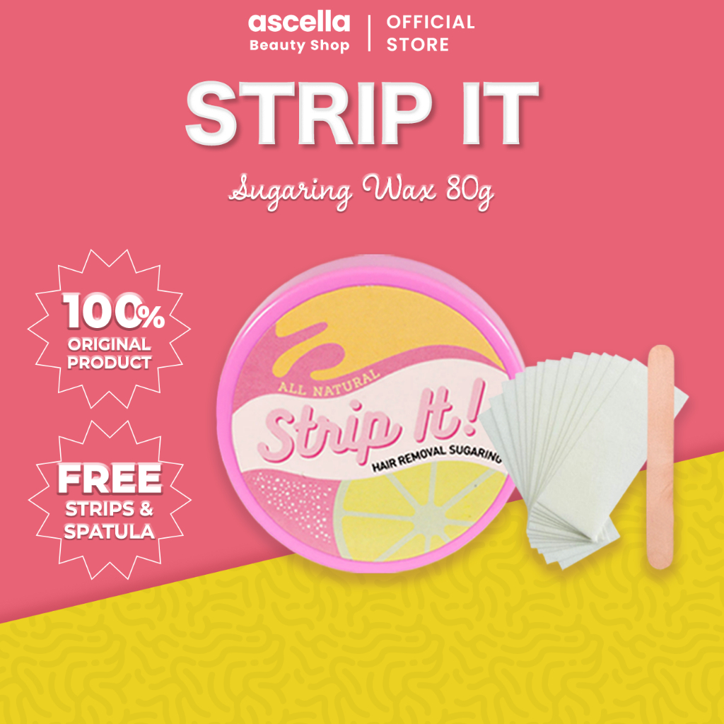 STRIP IT Hair Removal Sugaring Cold Sugar Wax FREE STRIPS & SPATULA ...